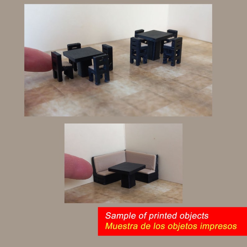 Chairs and Tables for Restaurants - 1:50 Scale - Miniature Furniture ...