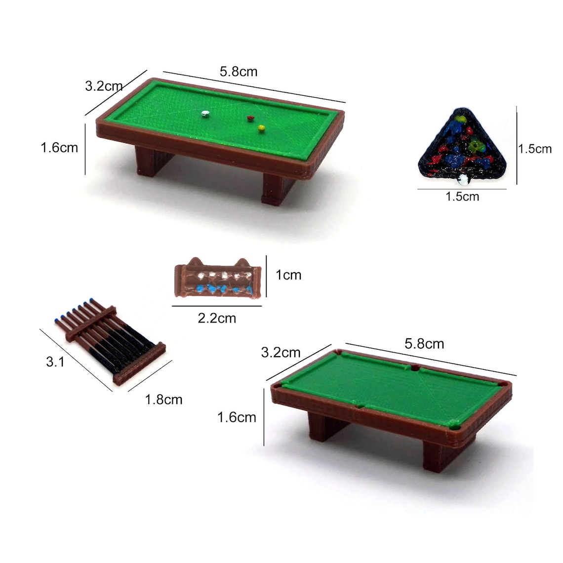 Carom and Pool Billiard Tables With Accessories - Scale 1:50 – STL ...