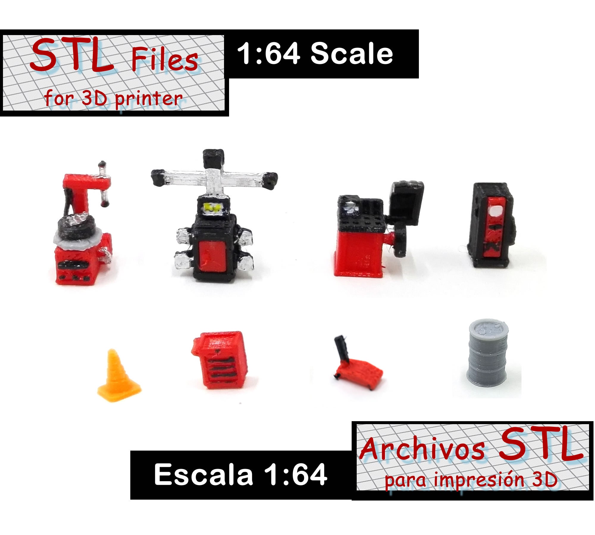 1:64 Scale Automotive Items for Car Mechanic Workshop Diorama - Garage ...