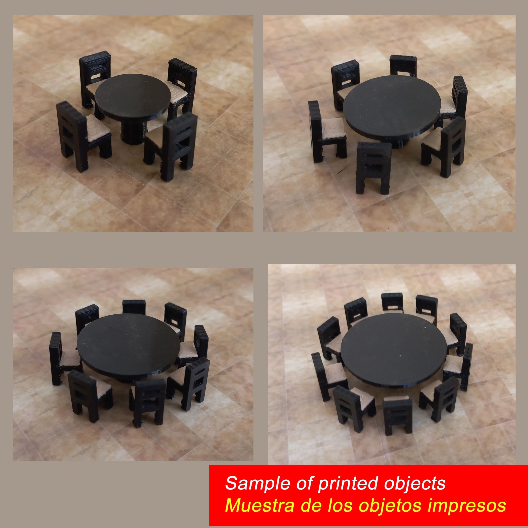 Chairs and Tables for Restaurants - 1:50 Scale - Miniature Furniture ...