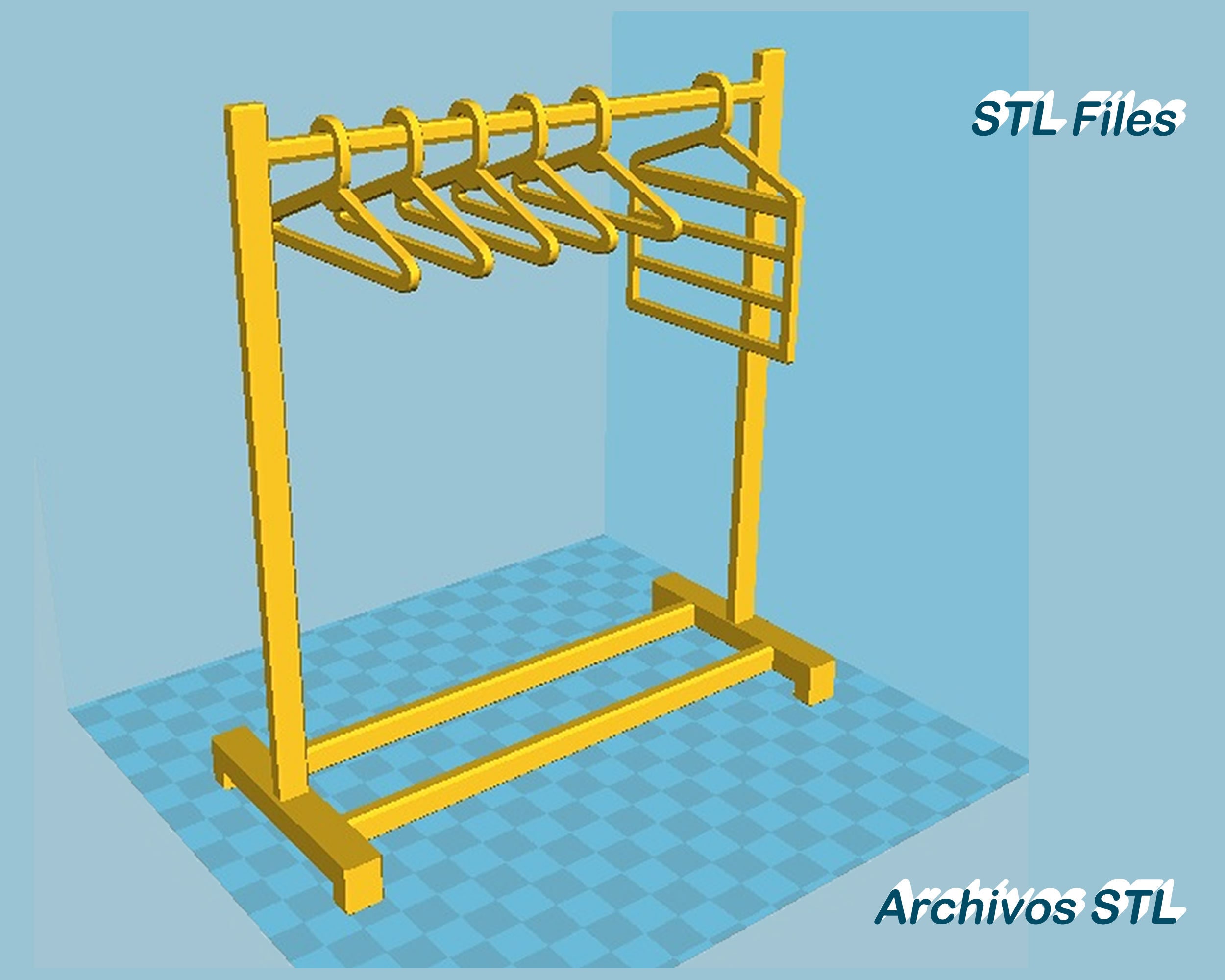 Clothes Rack and Hangers for 1:6 Scale Dolls -STL Files for 3D Printer ...