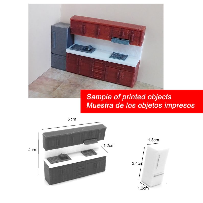 Miniature Furniture 1:50 Scale House Furniture Kit STL Models for 3D ...