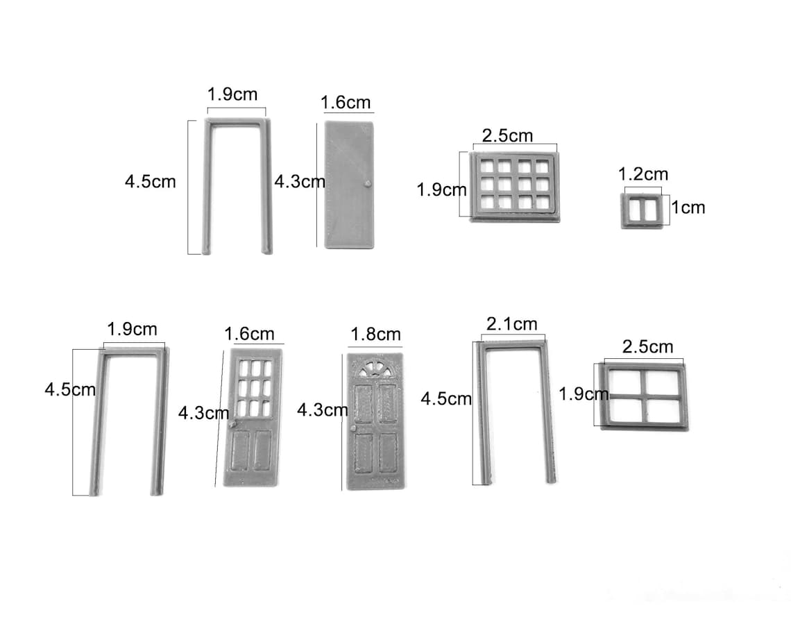 Miniature Furniture – Doors and Windows Kit for House 1:50 Scale - STL ...