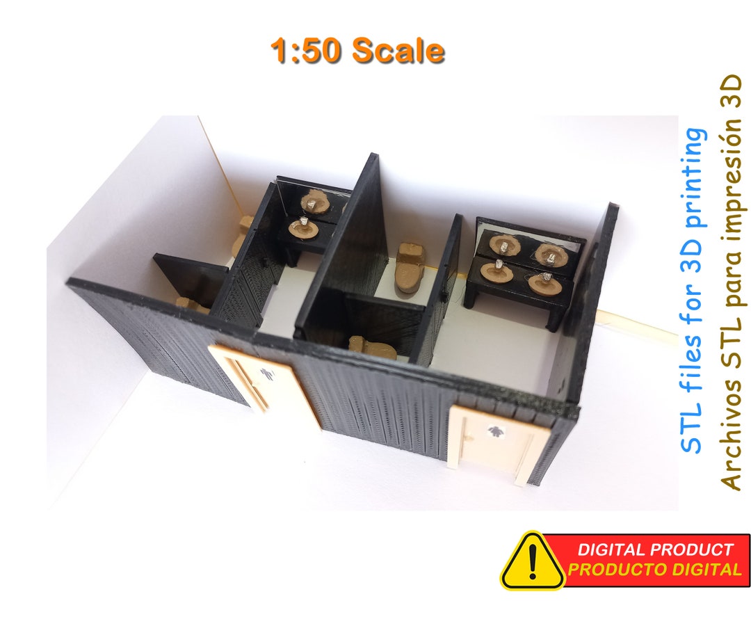Restroom - 1:50 Scale Bathroom – STL Models for 3D Printing –digital ...