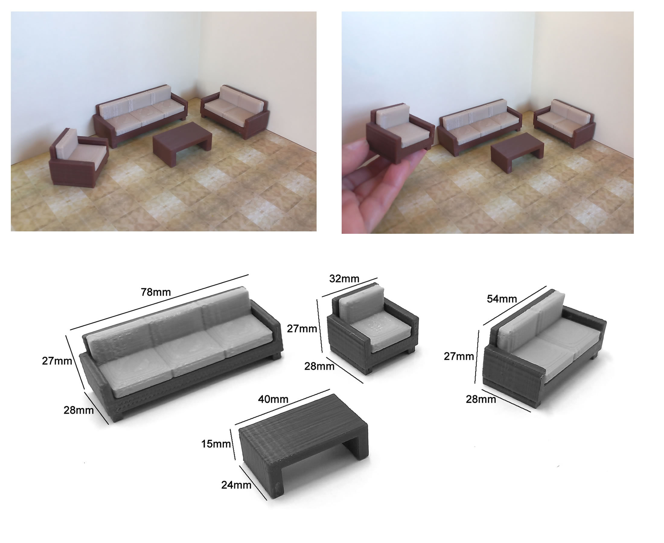Miniature Furniture - 1:25 Scale House Furniture Kit – STL Models for ...