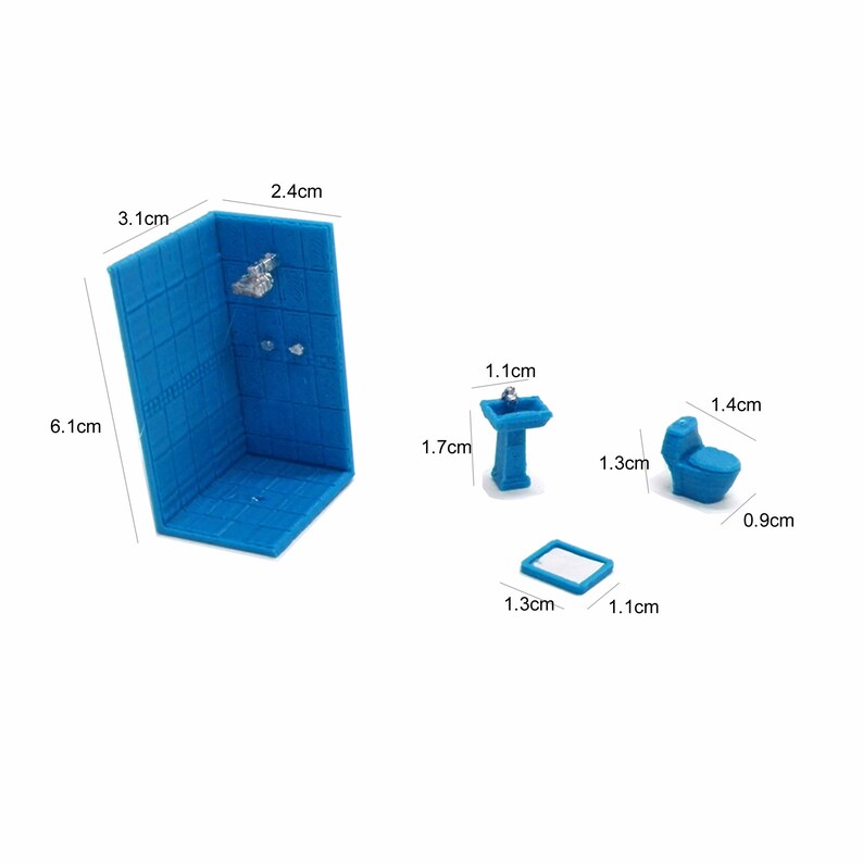 Miniature Furniture - 1:50 Scale Bathroom Shower – STL Files for 3D ...