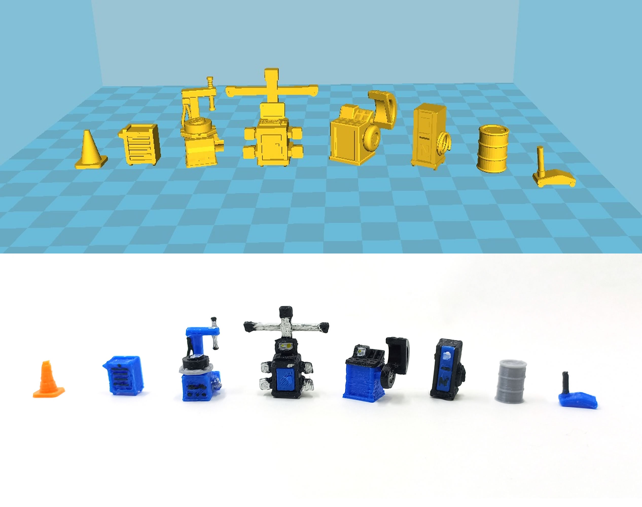 1:64 Scale Automotive Items for Car Mechanic Workshop Diorama - Garage ...