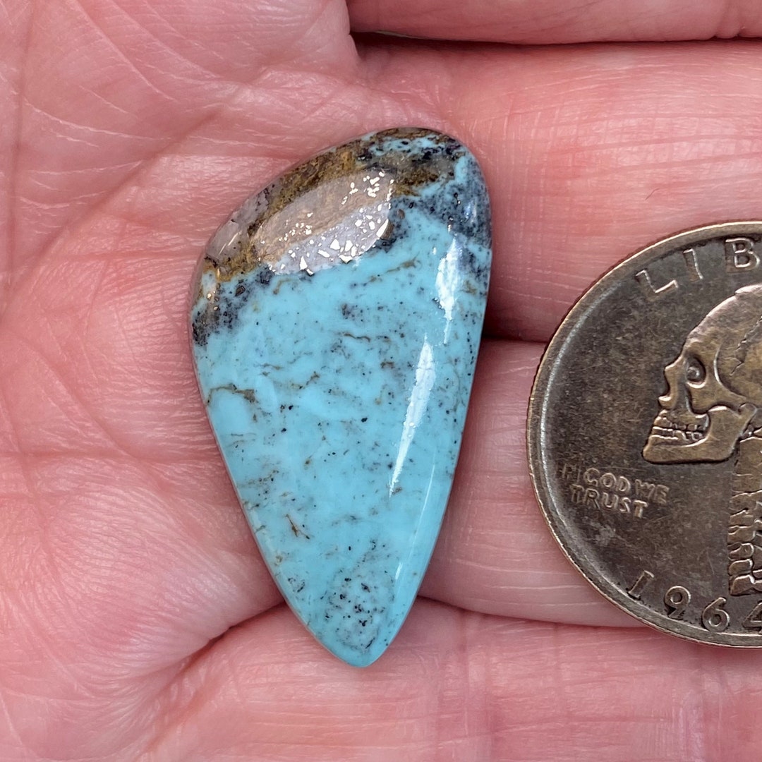 Kingman Turquoise Cabochon With Pyrite - Etsy
