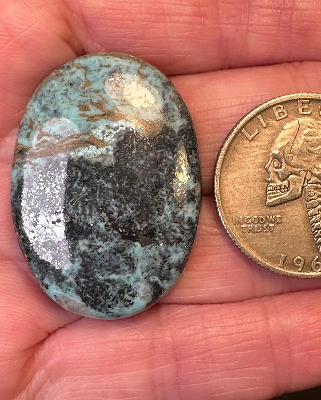 Kingman Turquoise Cabochon With Pyrite - Etsy