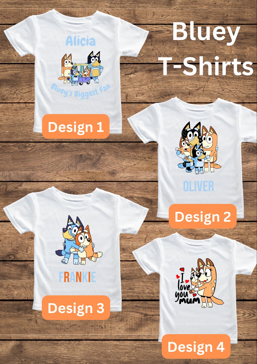 Bluey Kids T-shirts - Etsy