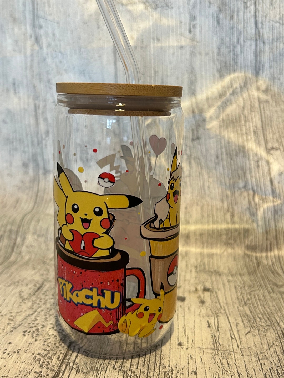 Pikachu Glass Can - Etsy