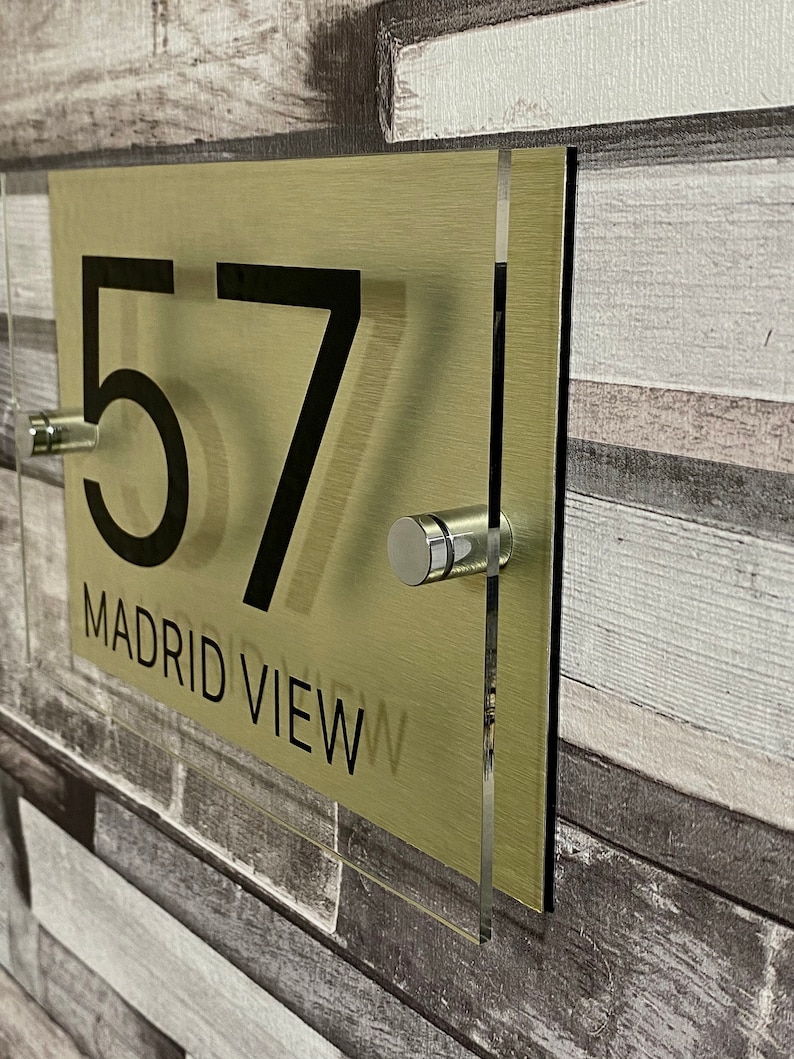 Contemporary House Number Sign | Acrylic Door Plaque | Modern Address ...