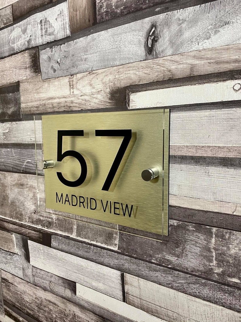 Contemporary House Number Sign | Acrylic Door Plaque | Modern Address ...