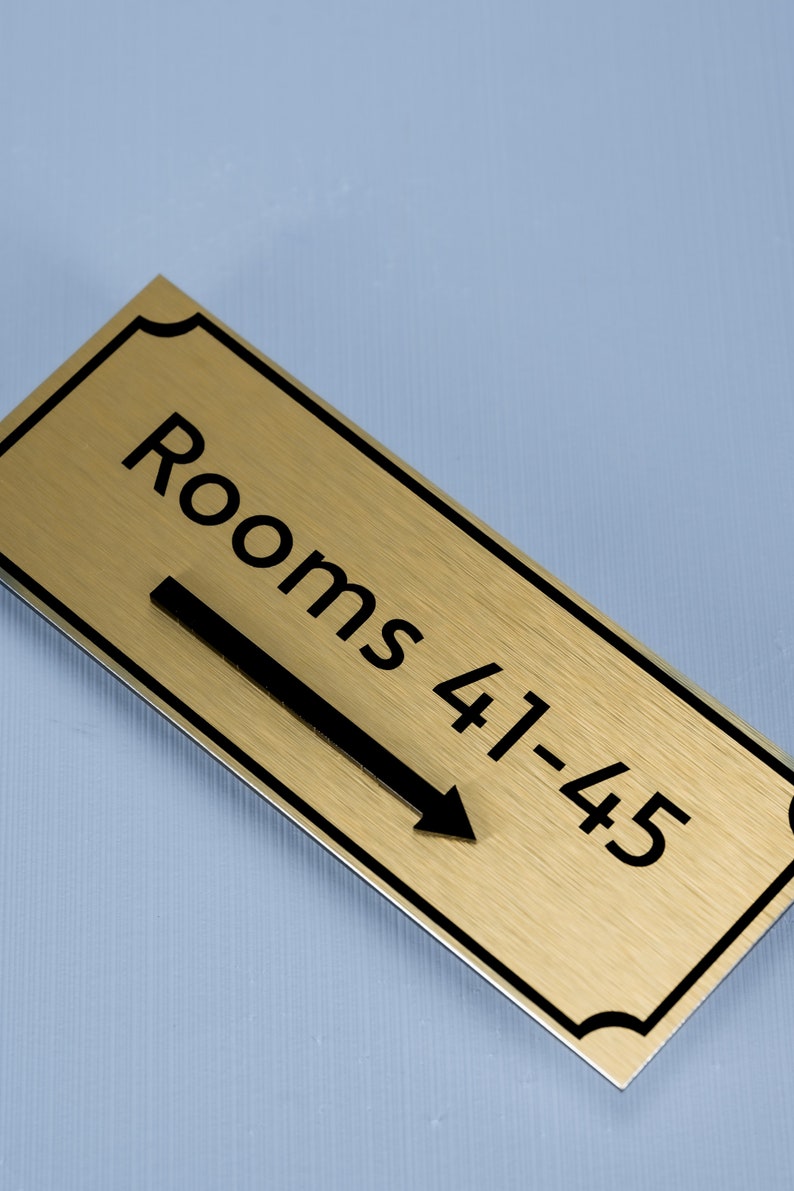 Luxury Laser Cut Matt Black & White Floating Hotel Rooms Sign - Etsy