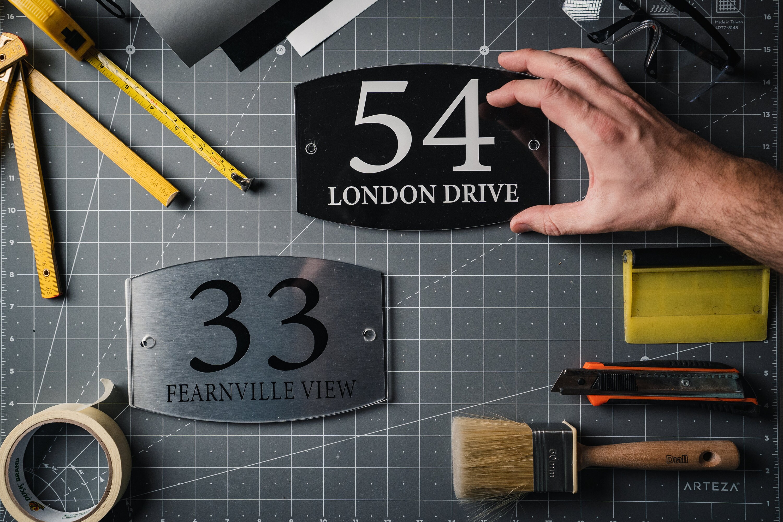 Modern House Sign | Acrylic Door Number Plaque | Contemporary Address ...