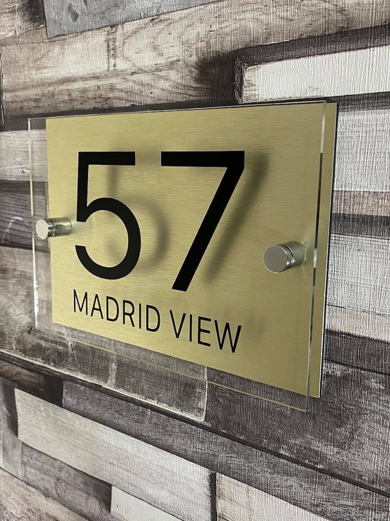 Contemporary House Number Sign | Acrylic Door Plaque | Modern Address ...