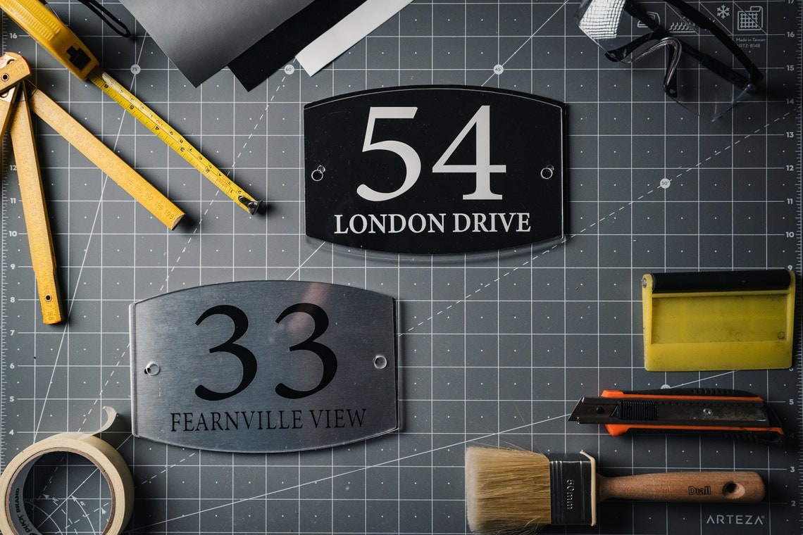 Contemporary House Sign, Modern Door Number, Decorative Number Signs ...