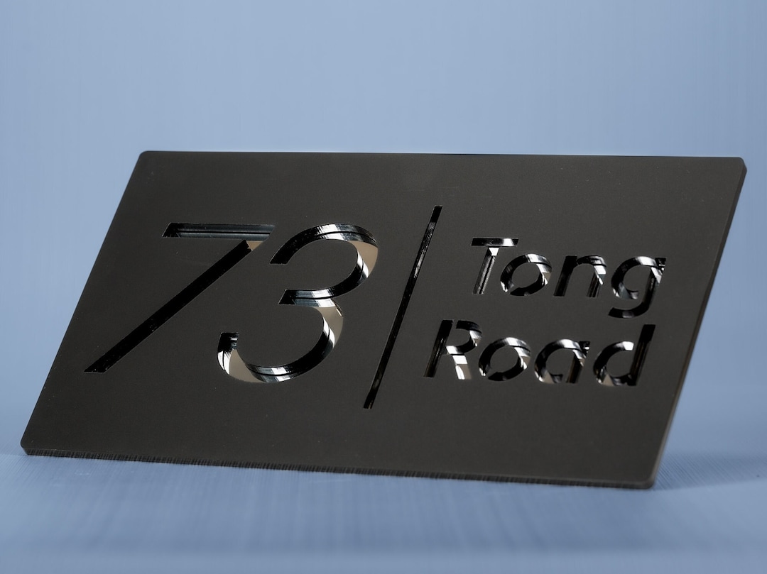 Floating House Sign Door Numbers Plaque, Modern Acrylic House Sign ...