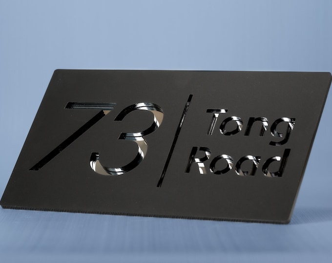 House Wall Plaques UK Luxe A4 Precision Laser Cut Acrylic House Number ...