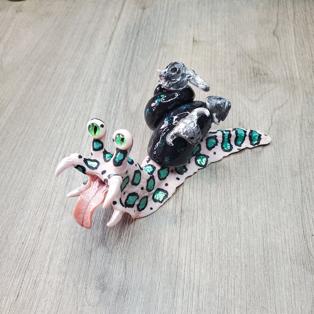 Hand Sculpted Alien Snail With Shell and Skulls - Etsy