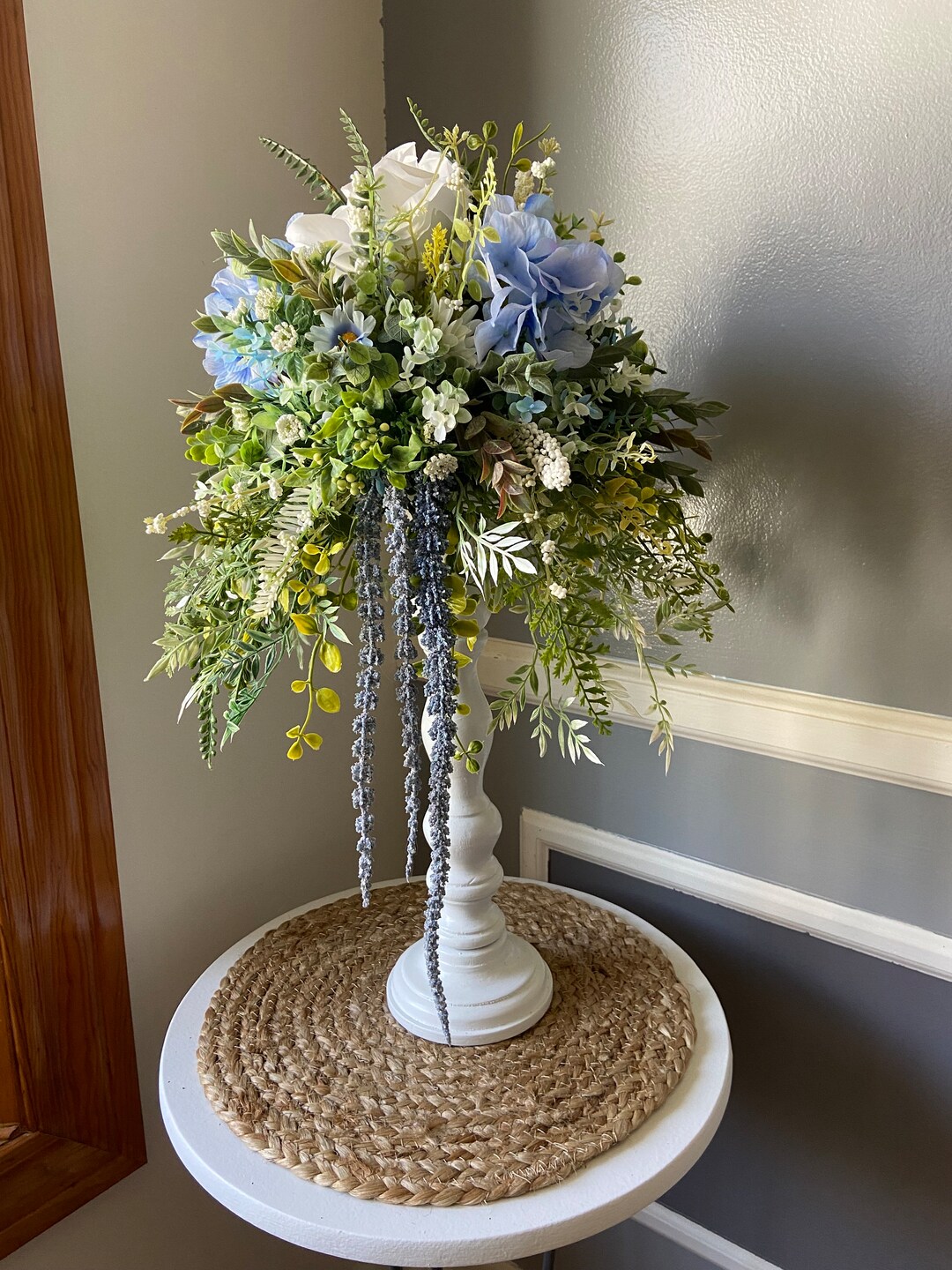 Elegant Candlestick Floral Arrangement, Romantic Mantel Decoration ...