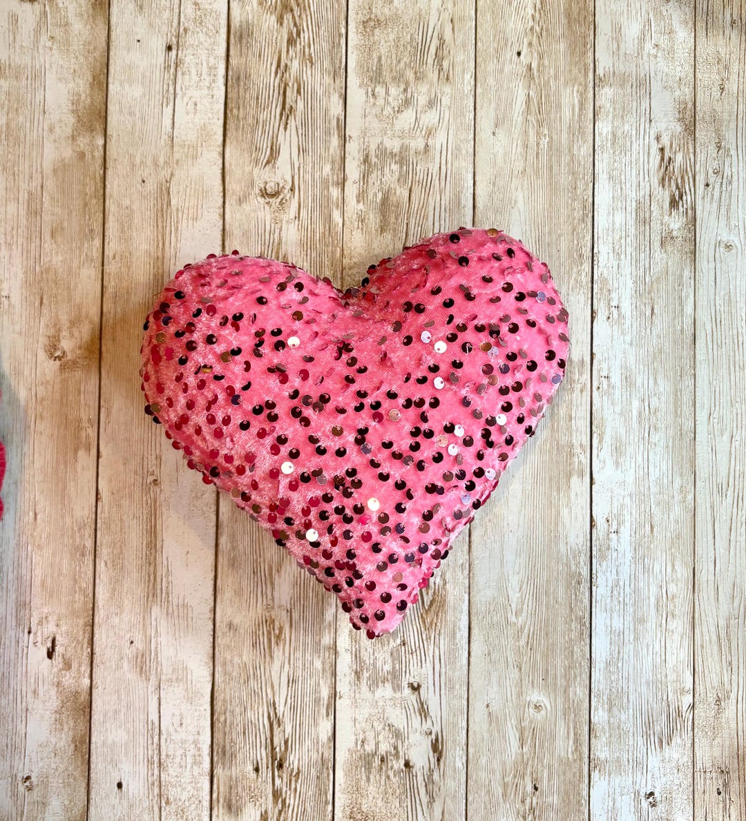 Pink Sequined Heart Wreath Attachment, Prop for Photography. - Etsy