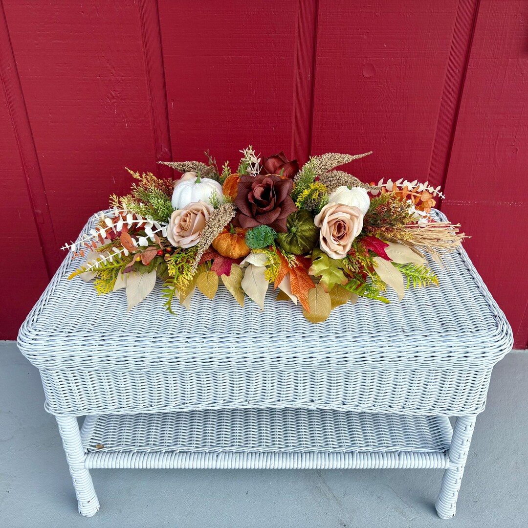 Fall Centerpiece: Thanksgiving Flotal and Pumpkin Table Decor - Etsy