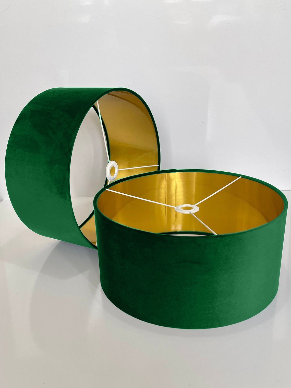 New Luxury Velvet Upholstery Emerald Green Velvet Lamp Shade and ...
