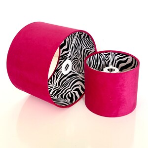 New Luxury HQ Double Sided Hot Pink Velvet and Zebra Animal Black White ...