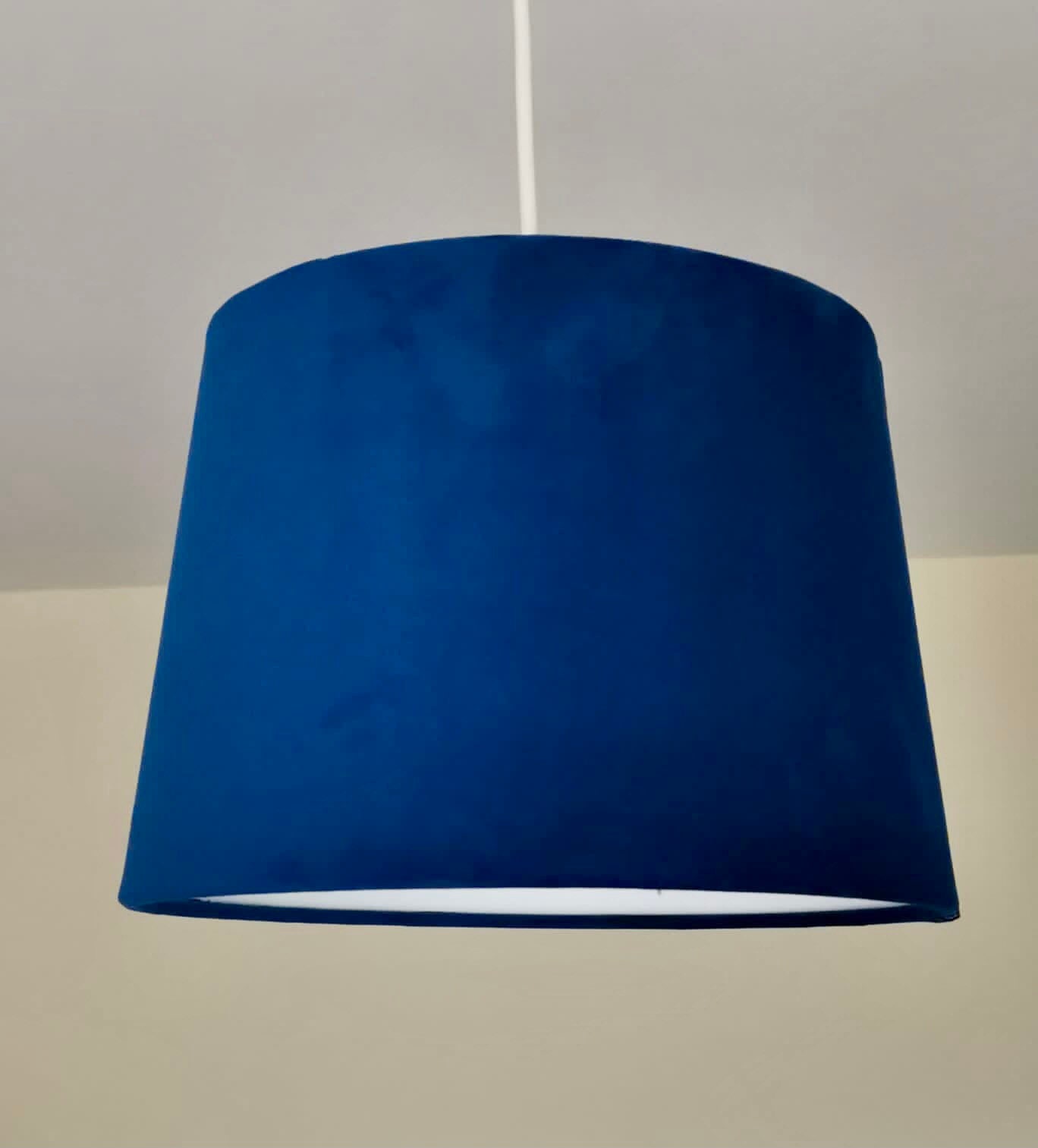 New HQ Modern Royal Blue Soft Velvet Table and Ceiling Lamp | Etsy UK