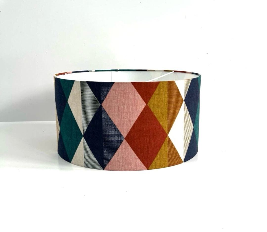 New Blue Geometric Pattern Clark and Clark Denver Diamond Print ...