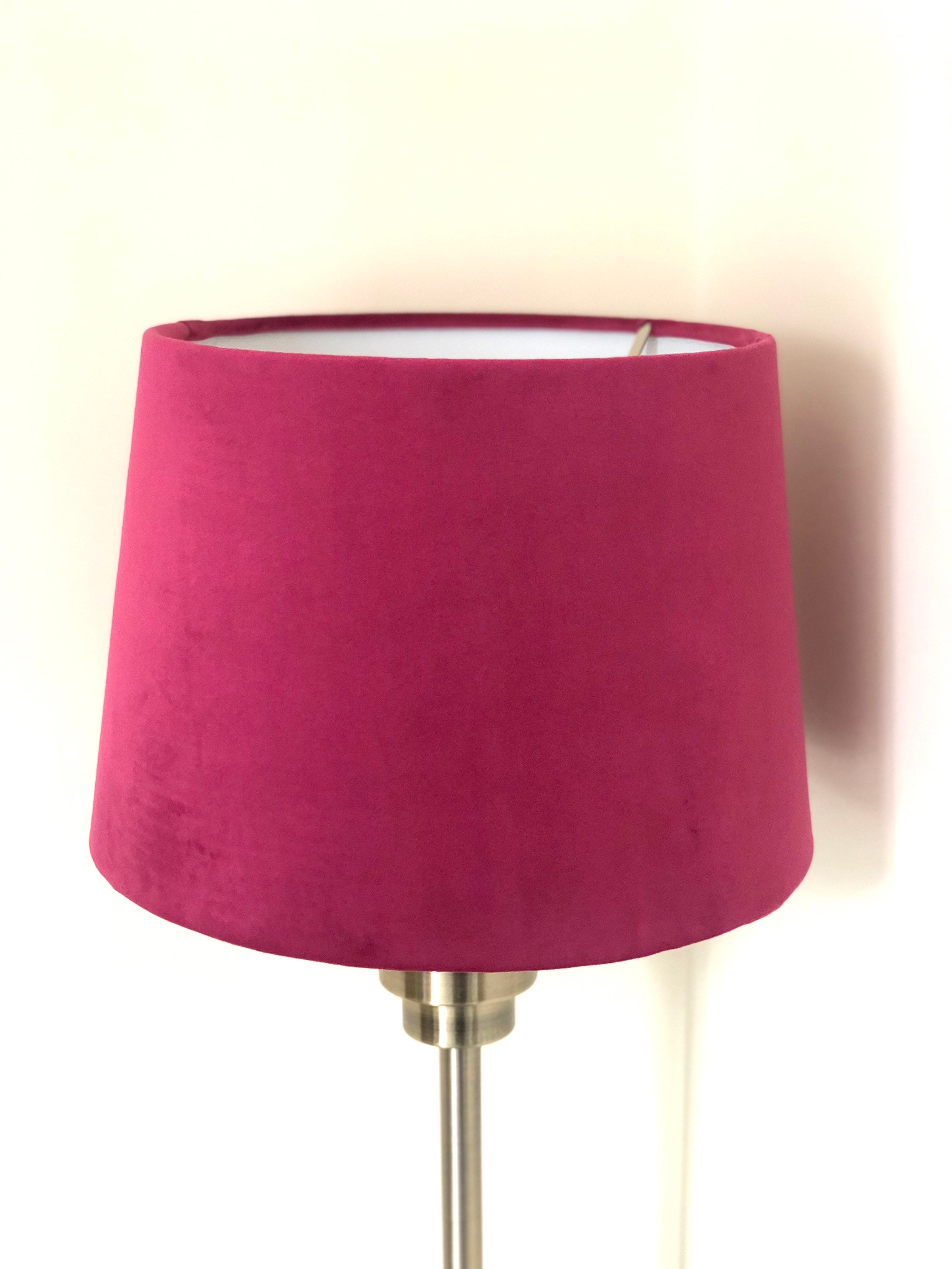 New HQ Modern Fuchsia Pinsoft Velvet Table and Ceiling Lamp Shade ...