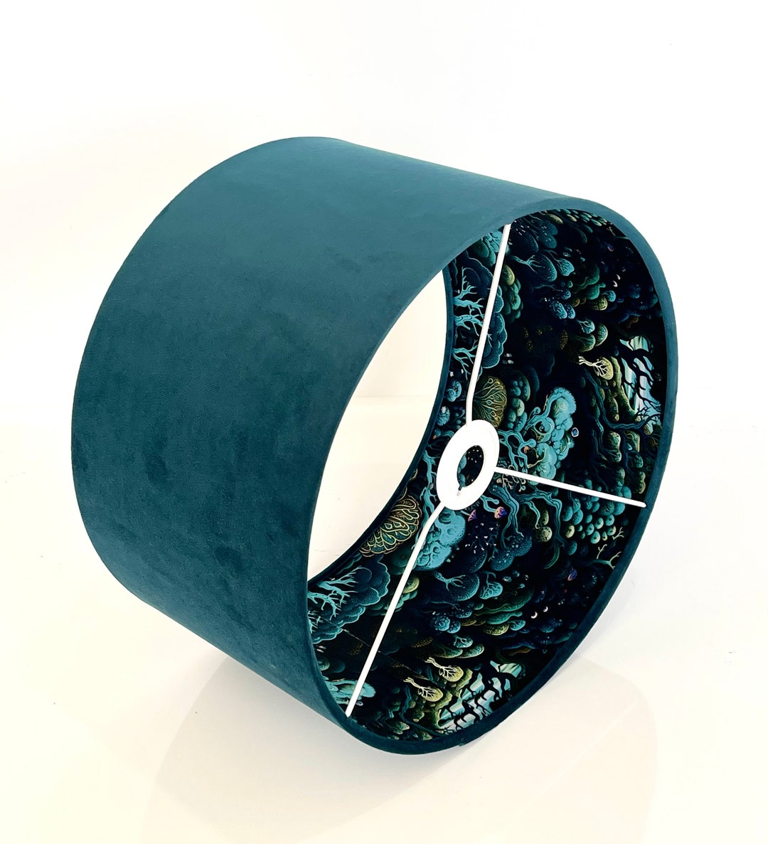 New Luxury HQ Double Teal Velvet and Plants Lining Peacock Teal Colour ...