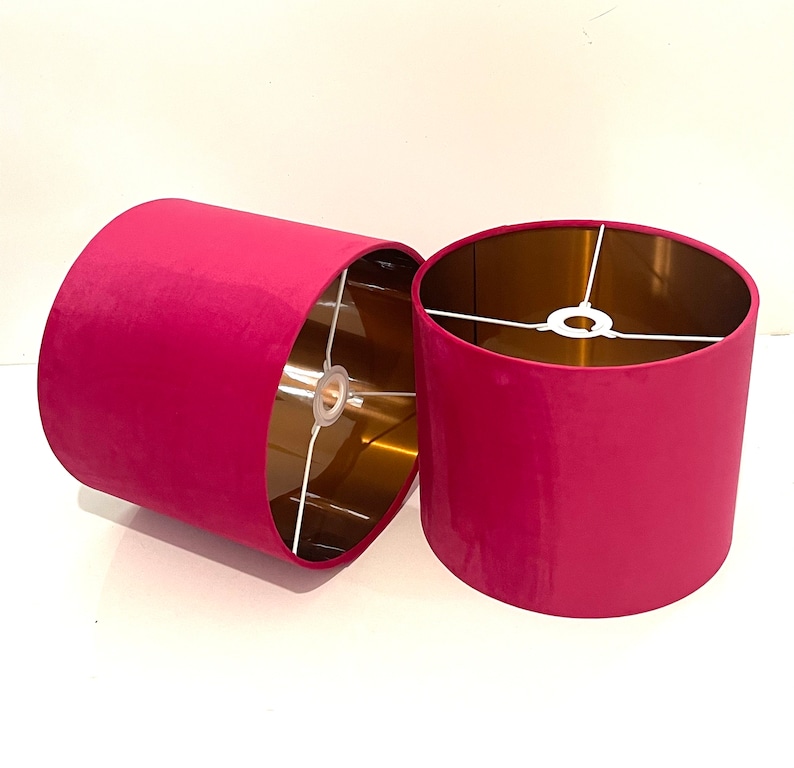 New High Quality Upholstery Hot Pink Velvet Drum Shape Lamp Shade ...