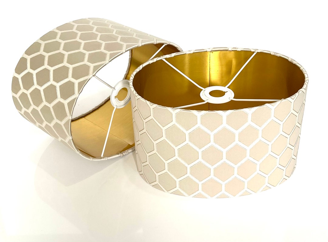 New Luxury High Quality off White Geometric Pattern Silk Fabric Lamp ...