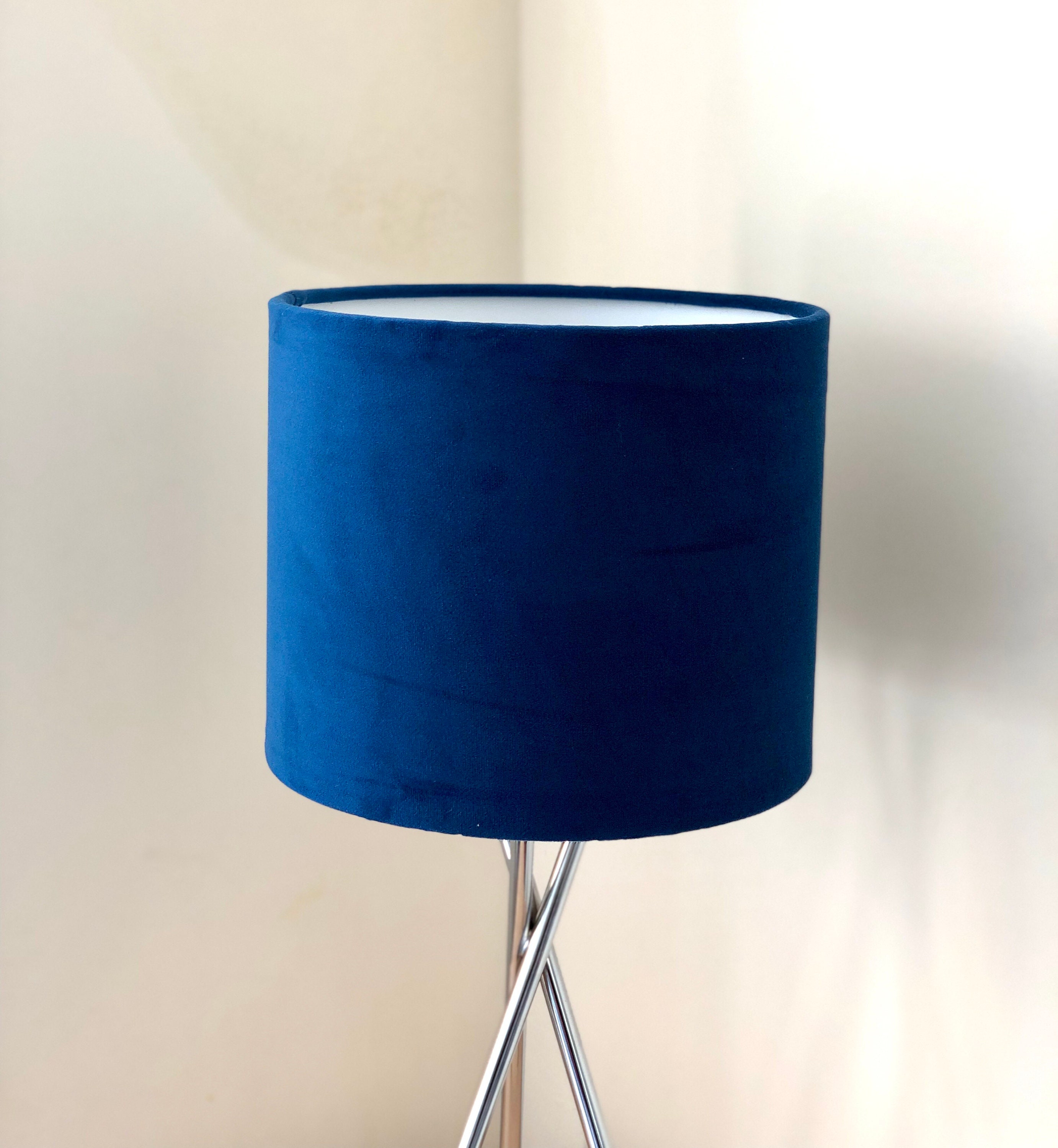 New HQ Modern Royal Blue Soft Velvet Table and Ceiling Lamp | Etsy UK