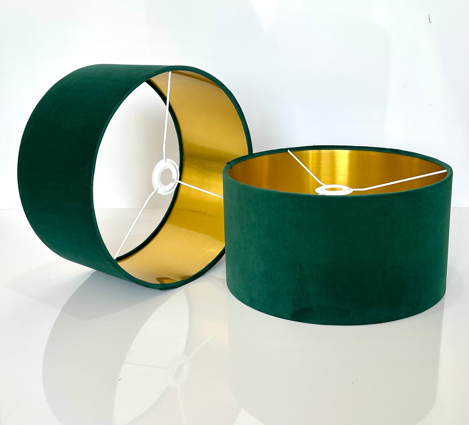 New Luxury Velvet Upholstery Emerald Green Velvet Lamp Shade and ...