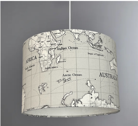 Map Lamp Shades For Sconce Map Lampshade Etsy