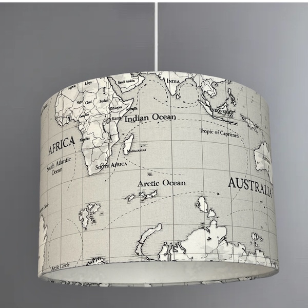 World Map Lamp Shade - Etsy UK