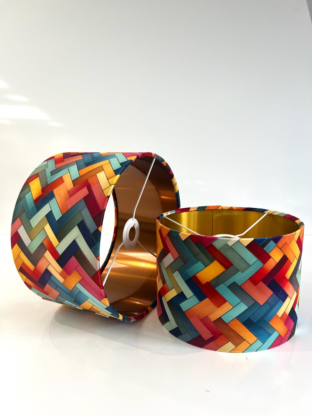 New Luxury Premium Quality Multi Colour Geometric Pattern Lamp Shade ...