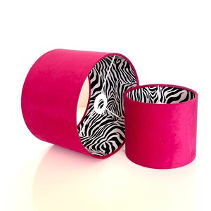 New Luxury HQ Double Sided Hot Pink Velvet and Zebra Animal Black White ...