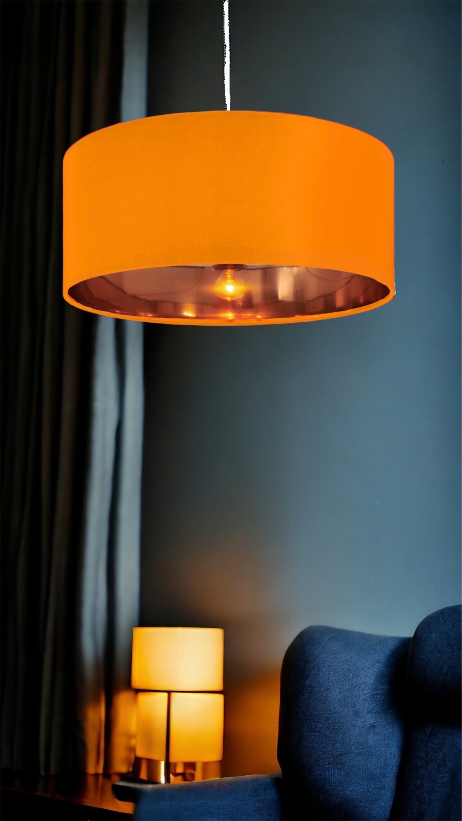 New High Quality Luxury Clementine Orange Cotton Fabric Lamp Shade ...