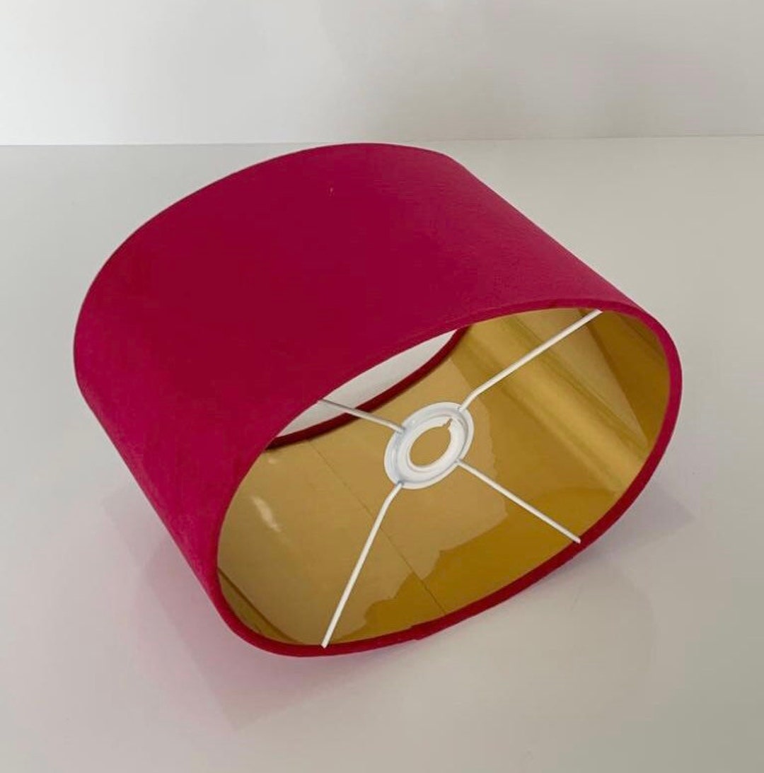 New Luxury High Quality HOT PINK Velvet Fabric Lamp Shade Oval Shape ...