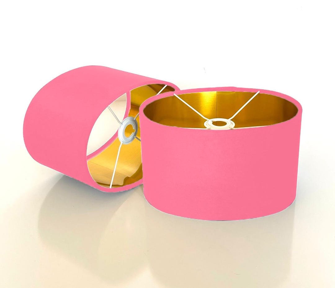 New Luxury High Quality Candy PINK Velvet Fabric Lamp Shade Oval Shape ...