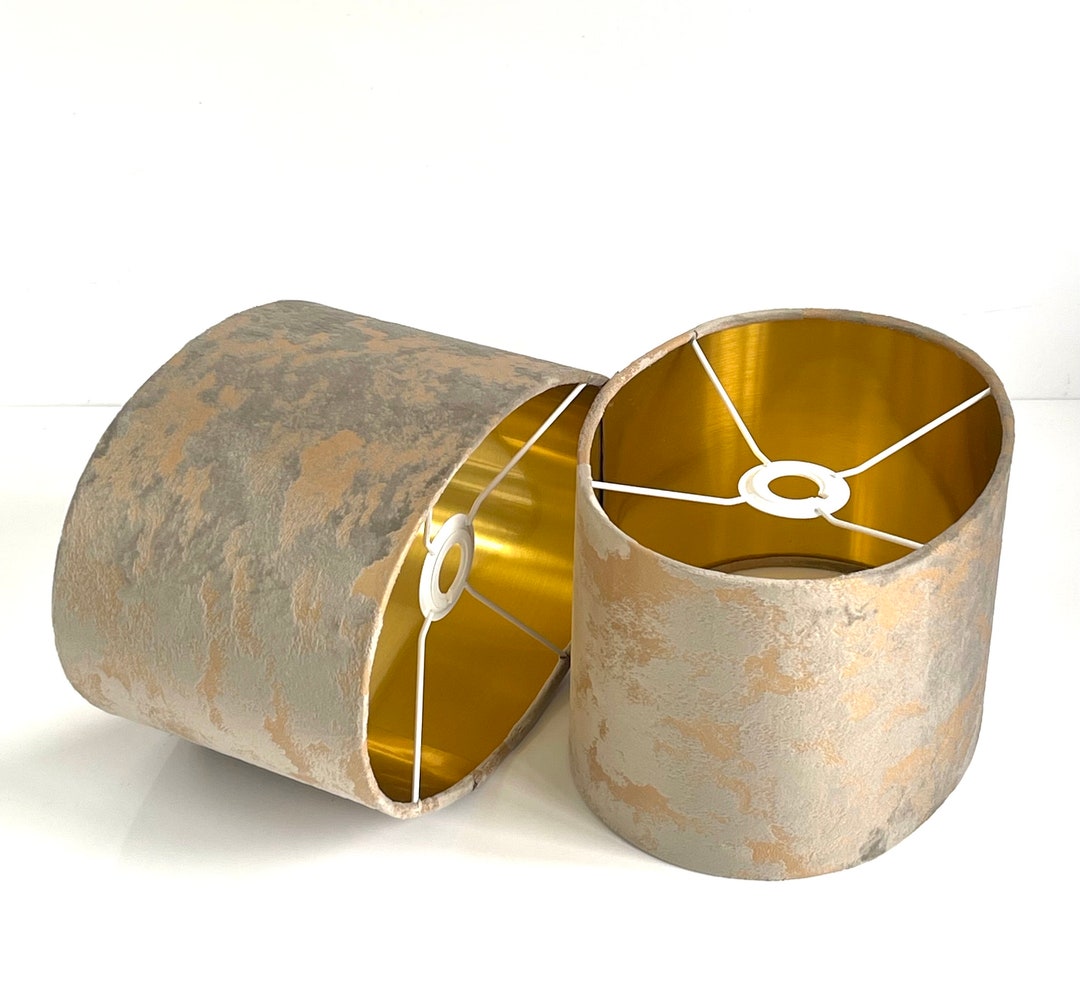 New Luxury High Quality Mink Gold Foilvelvet Fabric Lamp Shade Oval ...