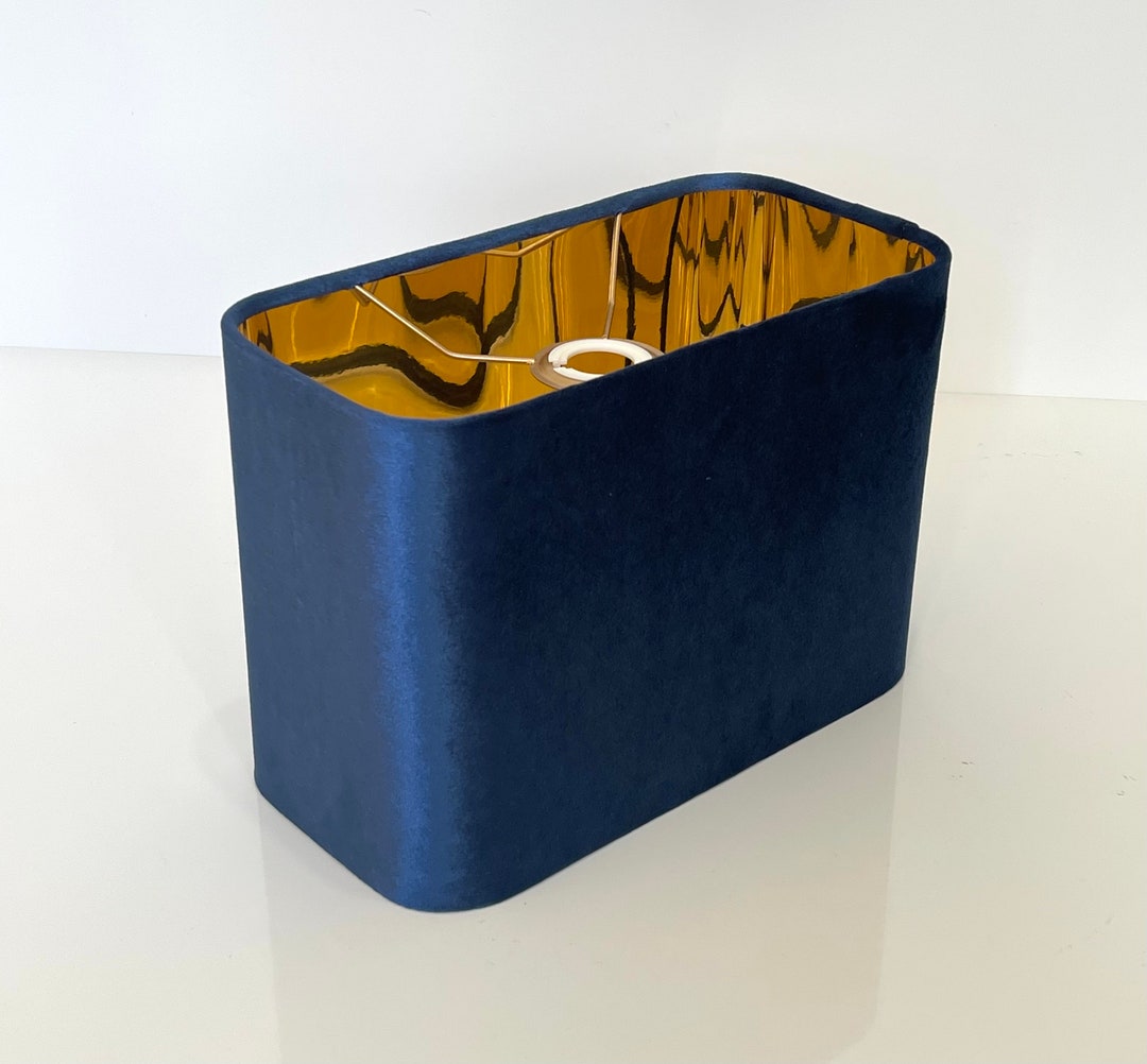 New Luxury Velvet Navy Blue Lamp Shade and Pendant Light Shade Rounded ...