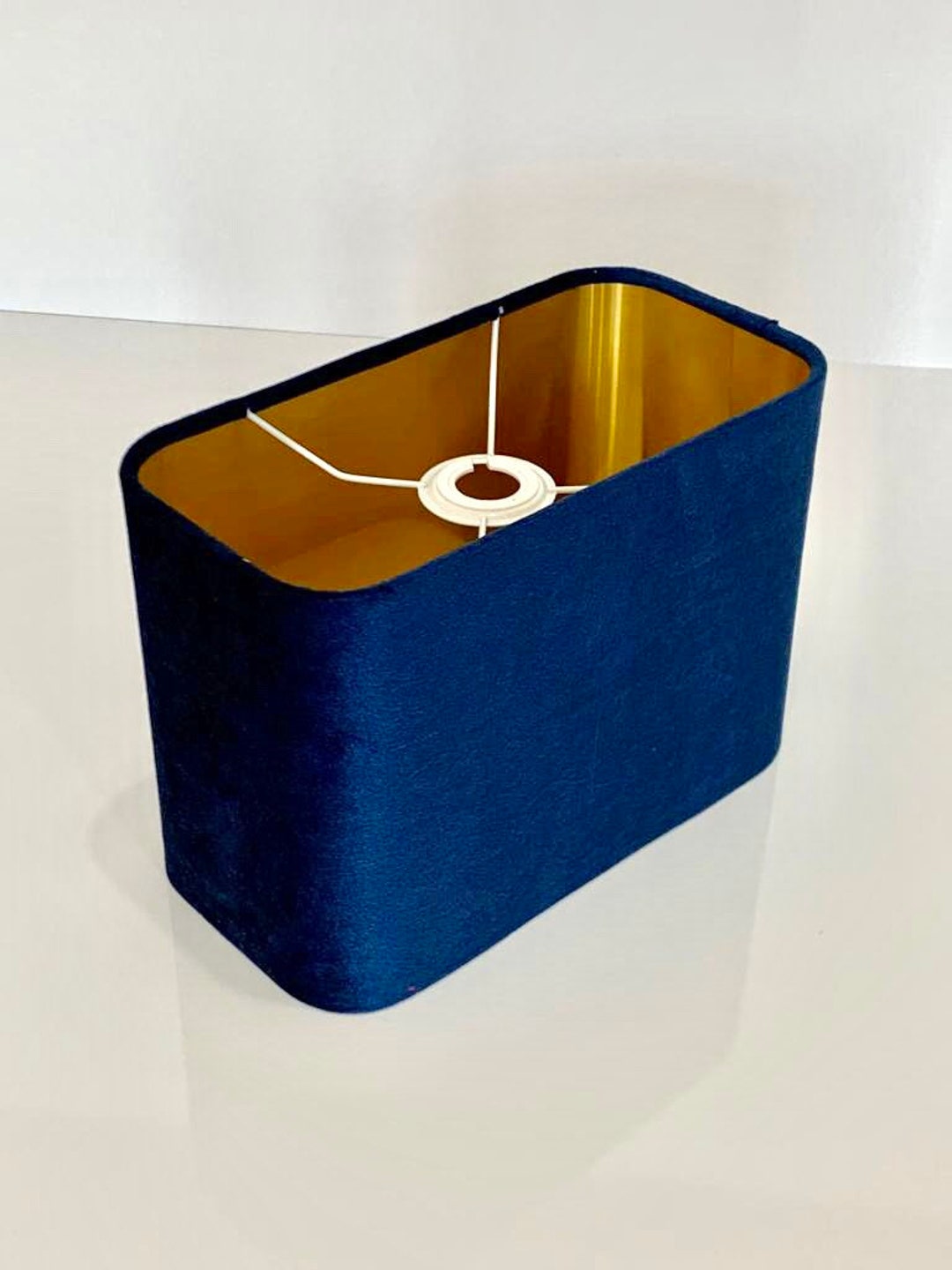 New Luxury Velvet Navy Blue Lamp Shade and Pendant Light Shade Rounded ...