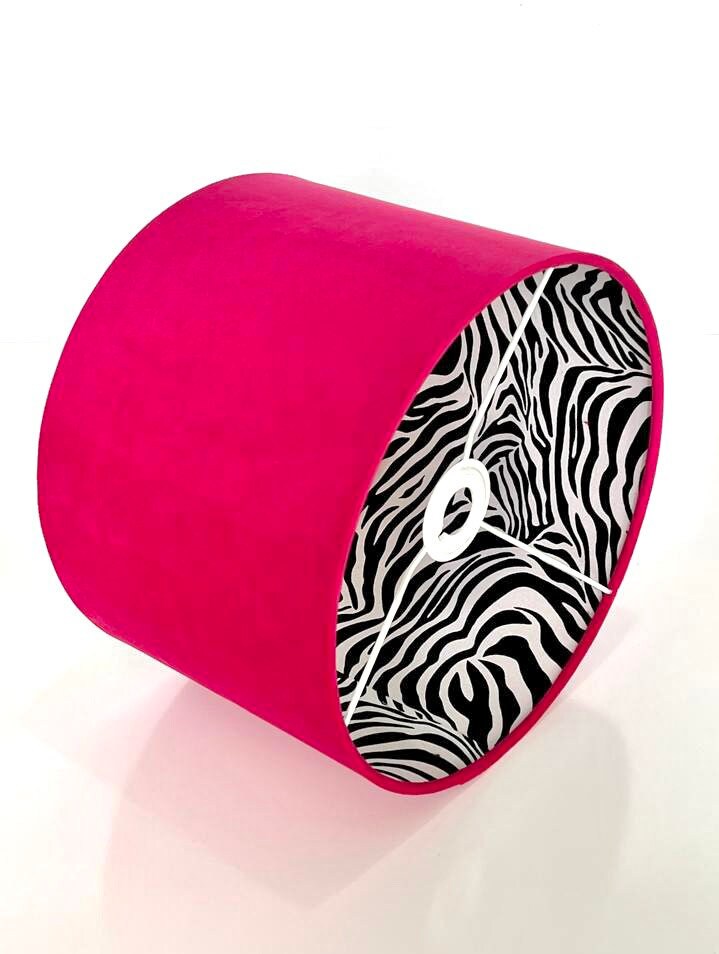New Luxury HQ Double Sided Hot Pink Velvet and Zebra Animal Black White ...