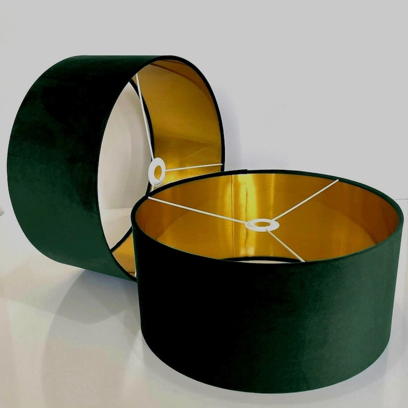 Velvet Bottle Green Lamp - Etsy UK