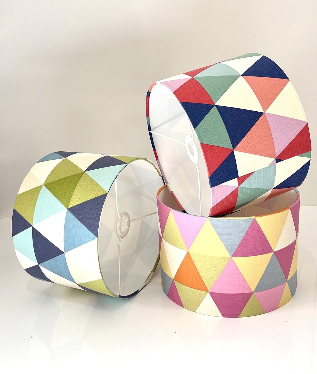 New Handmade Geometric Pattern Triangles Pattern Multicoloured Print ...